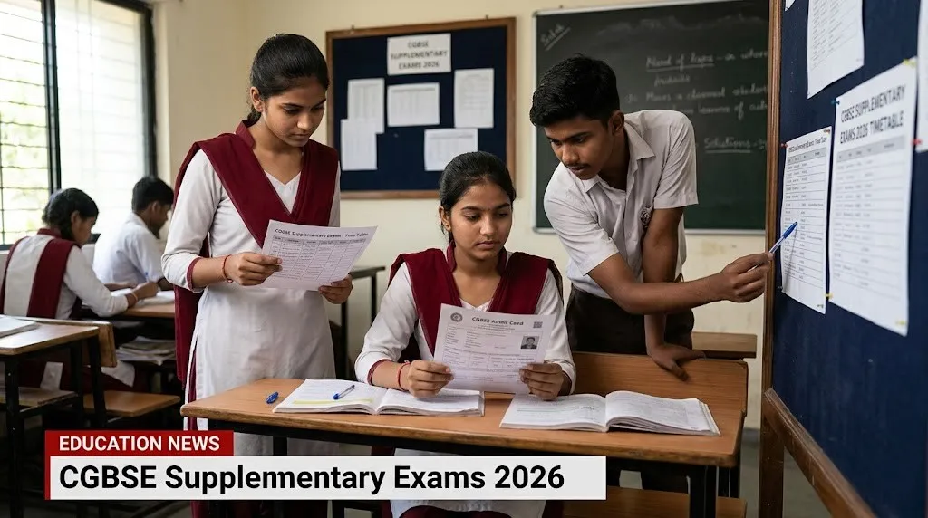 CGBSE Supplementary Exam 2026 Timetable Released